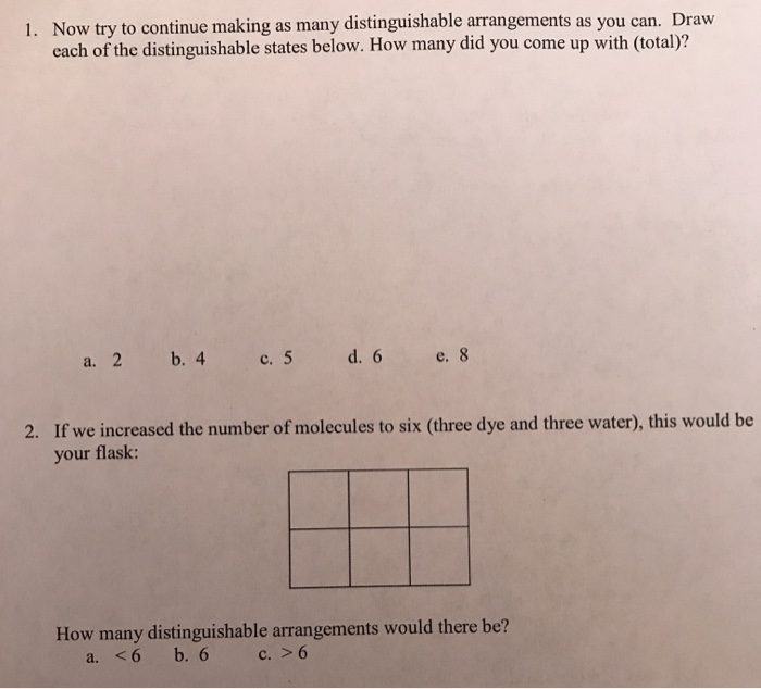Solved 1. Now try to continue making as many distinguishable | Chegg.com