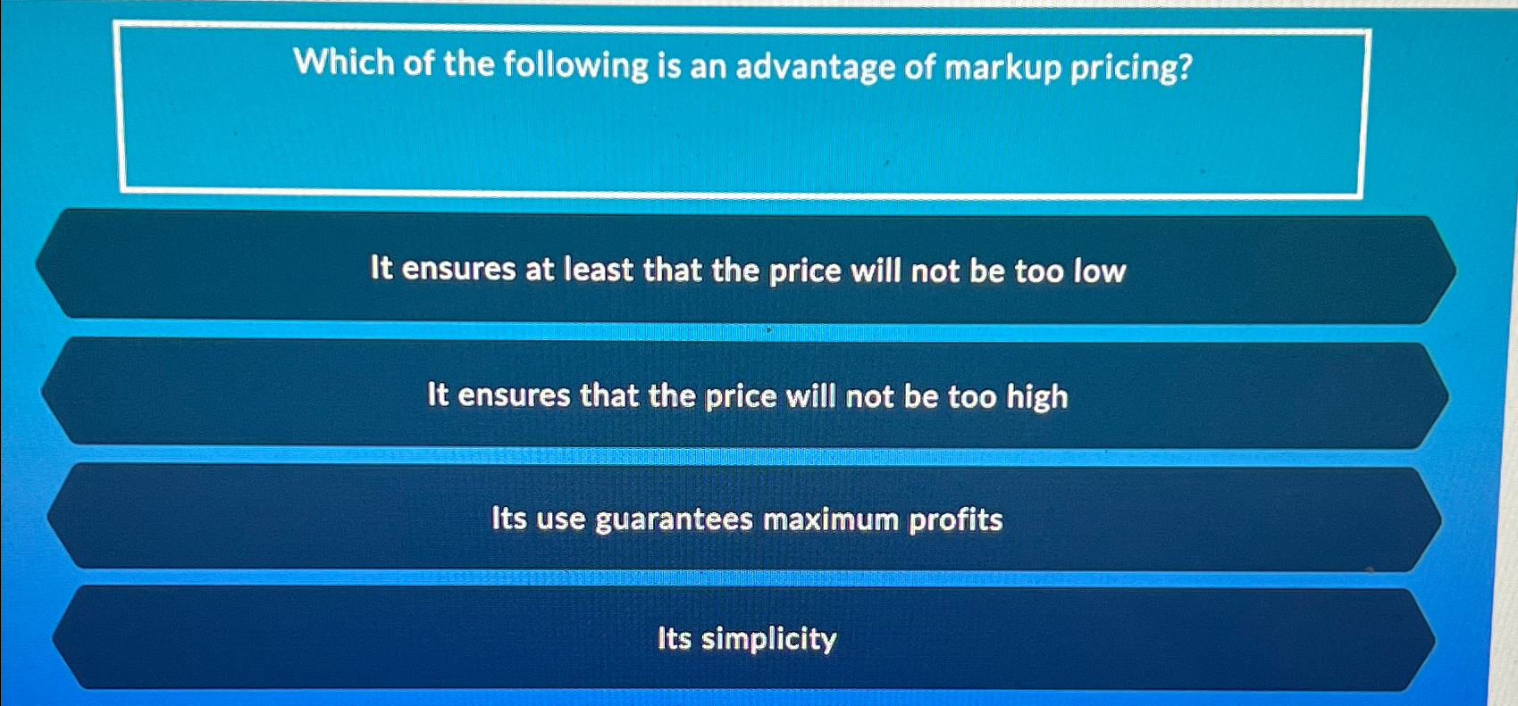 Solved Which of the following is an advantage of markup | Chegg.com