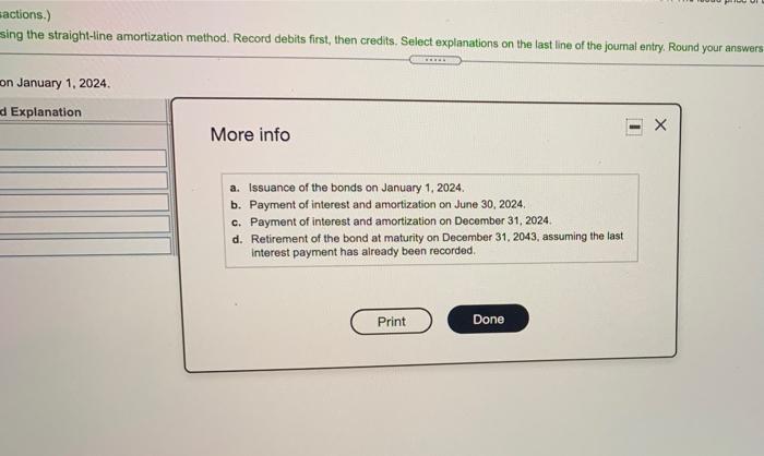 Solved actions.) sing the straight-line amortization method. | Chegg.com