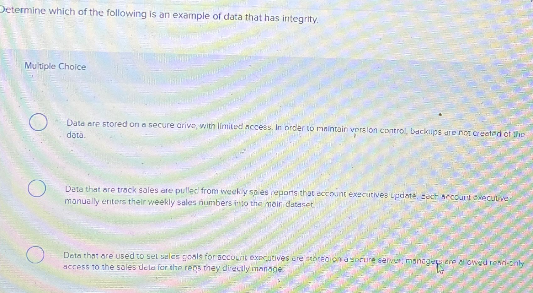 Solved Determine which of the following is an example of | Chegg.com