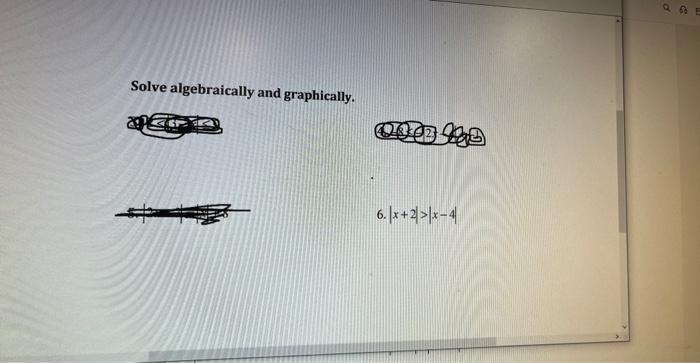 Solved Solve algebraically and graphically. 6. ∣x+2∣>∣x−4∣ | Chegg.com