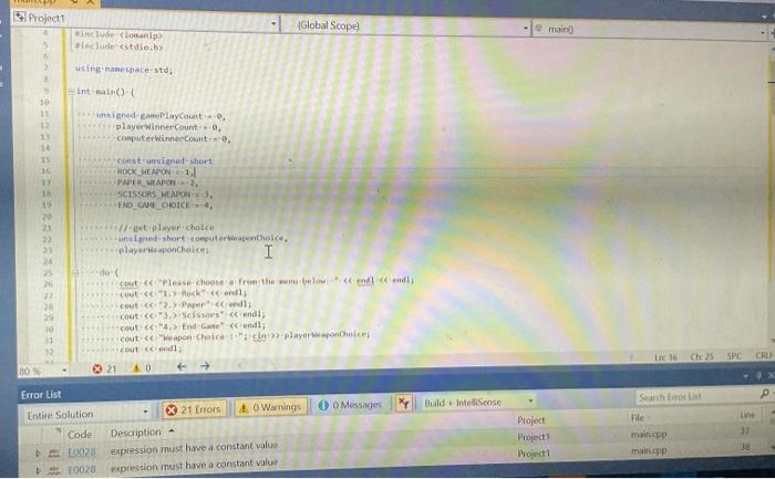 Solved For some reason my code isnt compiling if you could | Chegg.com