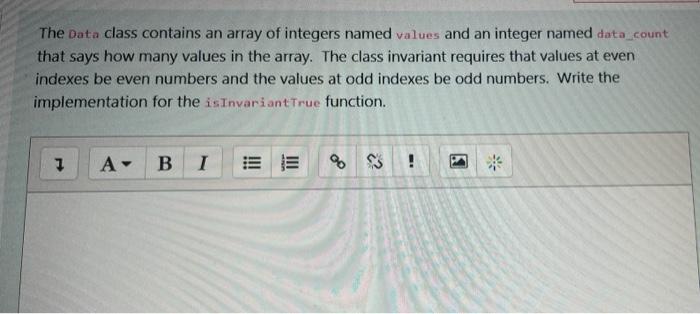 Solved The Data class contains an array of integers named | Chegg.com
