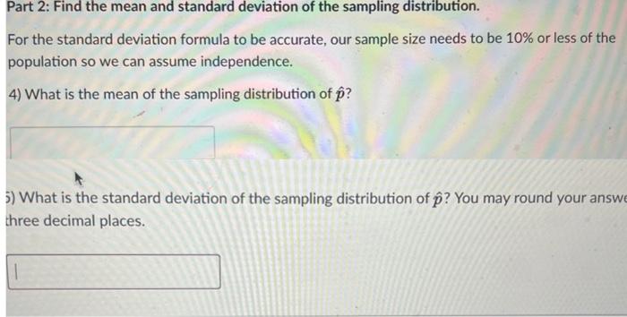Solved Part 2: Find the mean and standard deviation of the | Chegg.com