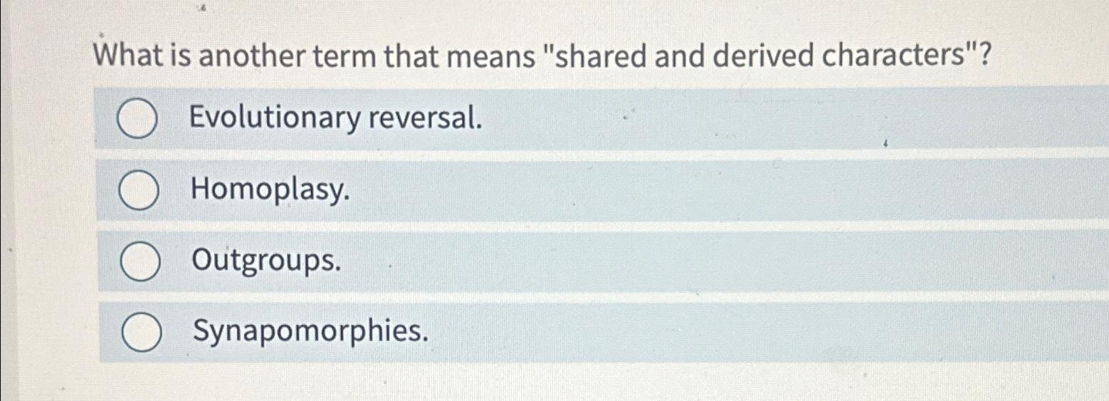 Solved What is another term that means "shared and derived | Chegg.com