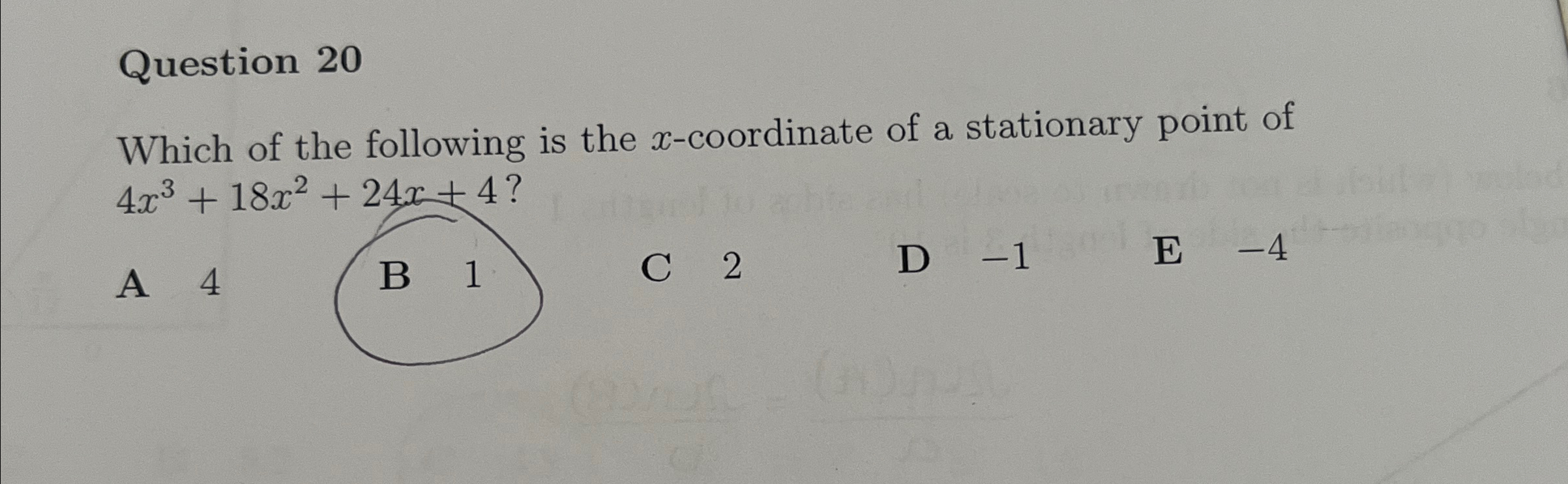 Solved Question 20Which of the following is the x-coordinate | Chegg.com