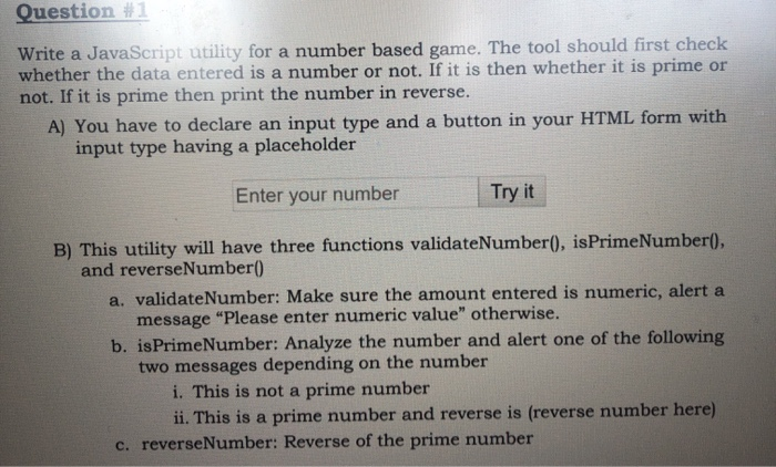 Solved Question Write a JavaScript utility for a number | Chegg.com Solved Question Write a JavaScript utility for a number | Chegg.com