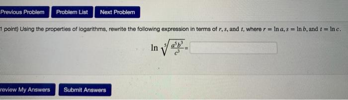 Solved Previous Problem Probler List Next Problem (1 point) | Chegg.com