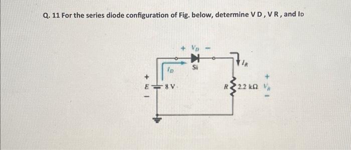 Solved Q. 11 For the series diode configuration of Fig. | Chegg.com