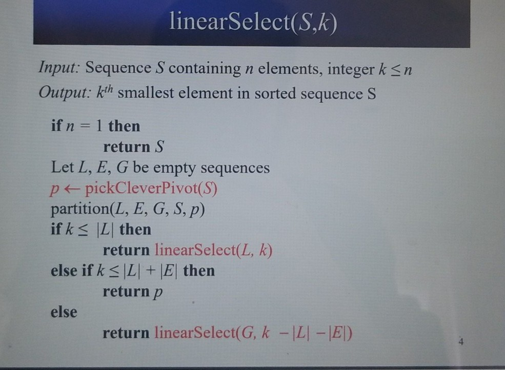 Solved 3. Write an in-place version of the linear selection | Chegg.com