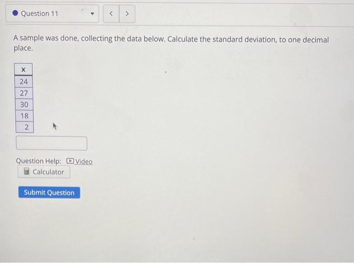 Solved A sample was done, collecting the data below. | Chegg.com