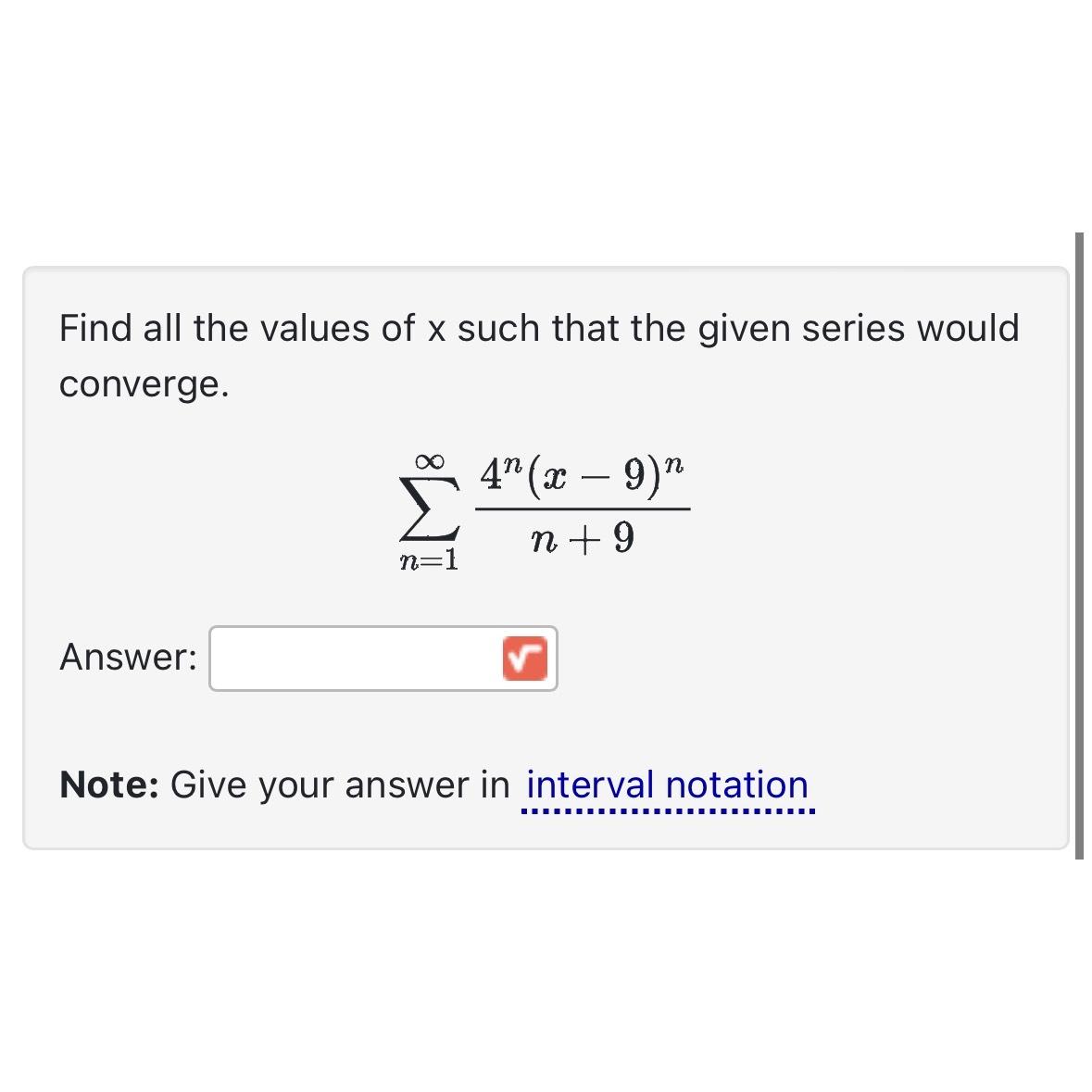 Solved Find all the values of x ﻿such that the given series | Chegg.com