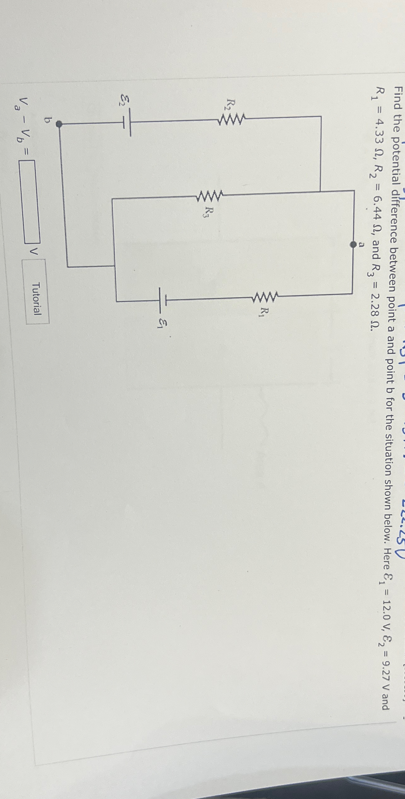 Solved Find the potential difference between point a and | Chegg.com