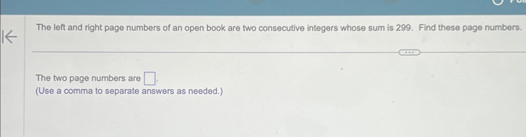 Solved The left and right page numbers of an open book are | Chegg.com
