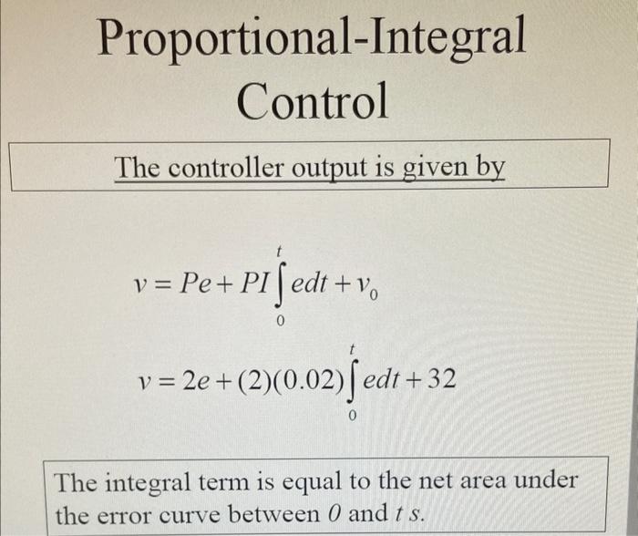 Solved Example A PI controller has a gain P of 2 and an | Chegg.com