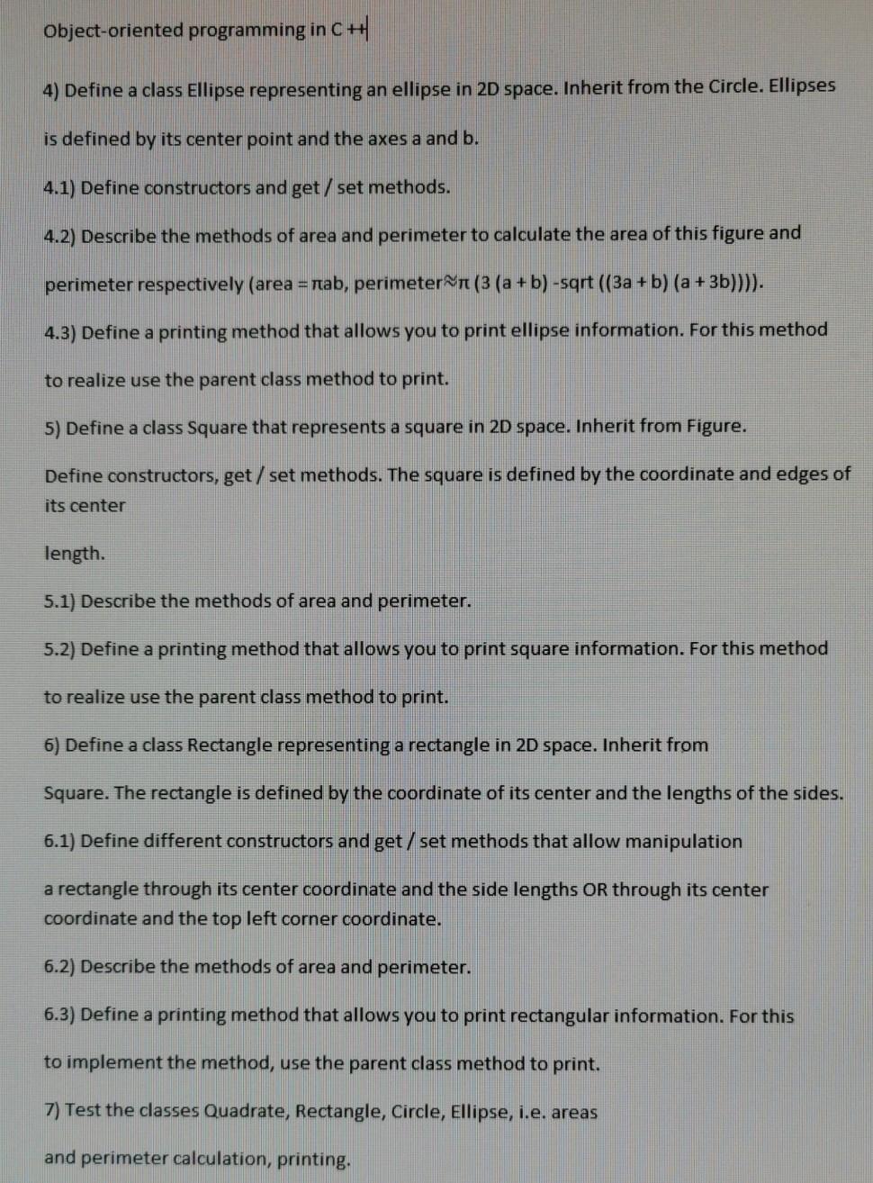 Solved Object-oriented programming in C CH 4) Define a class | Chegg.com