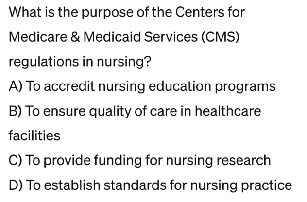 Solved nursing: What is the purpose of the Centers for | Chegg.com