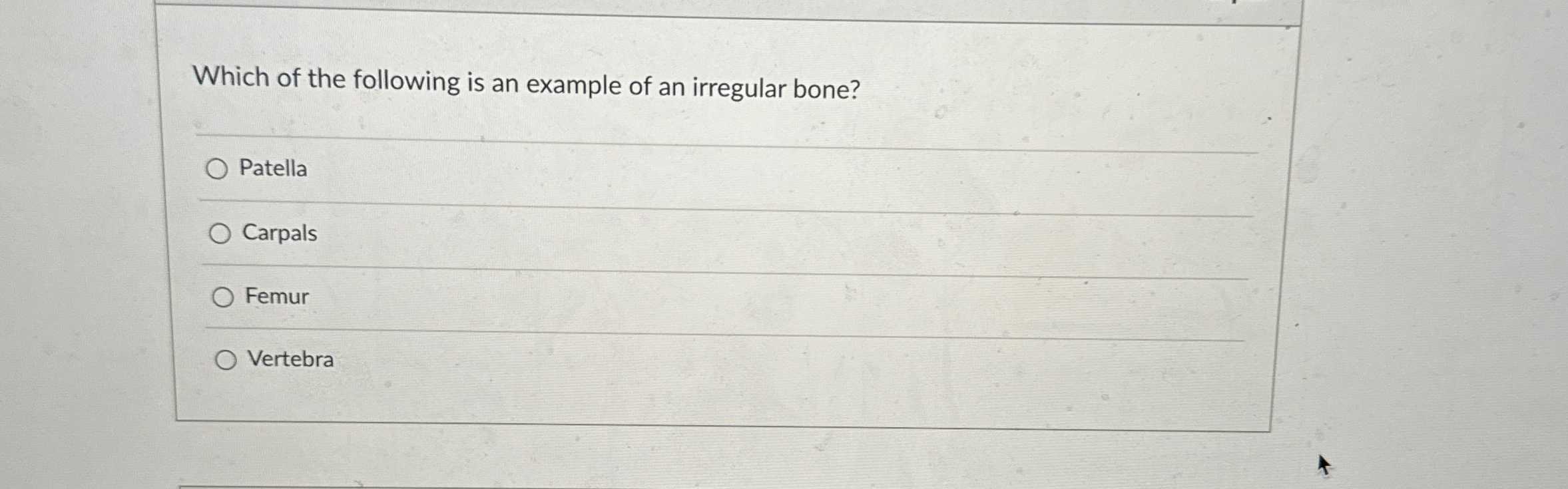 Solved Which of the following is an example of an irregular | Chegg.com