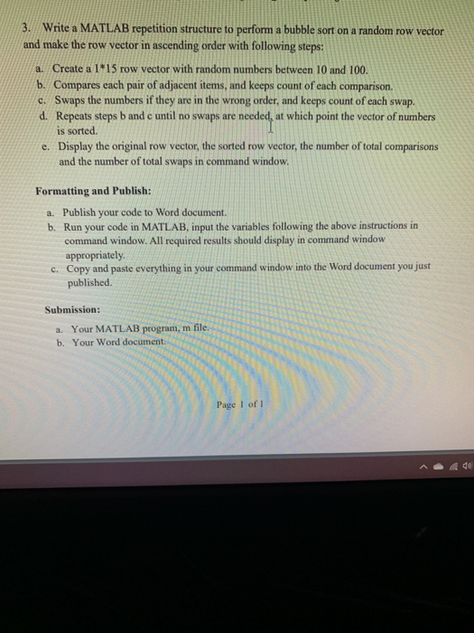 Solved 3. Write a MATLAB repetition structure to perform a | Chegg.com