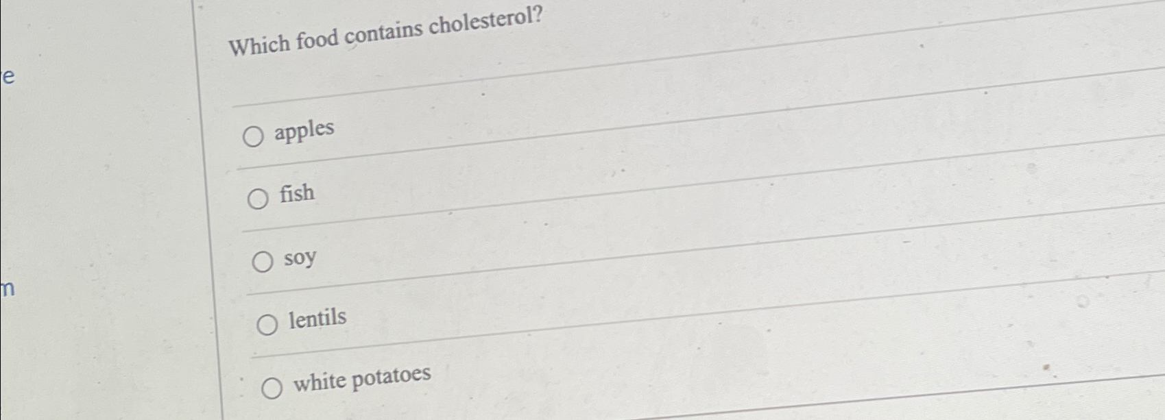 Solved Which food contains | Chegg.com