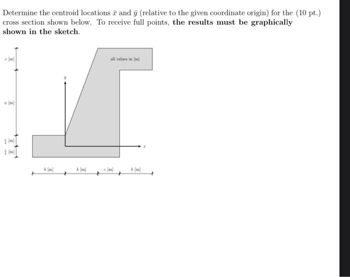 Solved Determine the centroid locations ī and y (relative to | Chegg.com