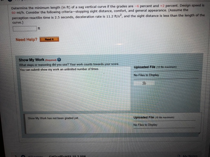 Solved Determine the minimum length (in ft) of a crest | Chegg.com