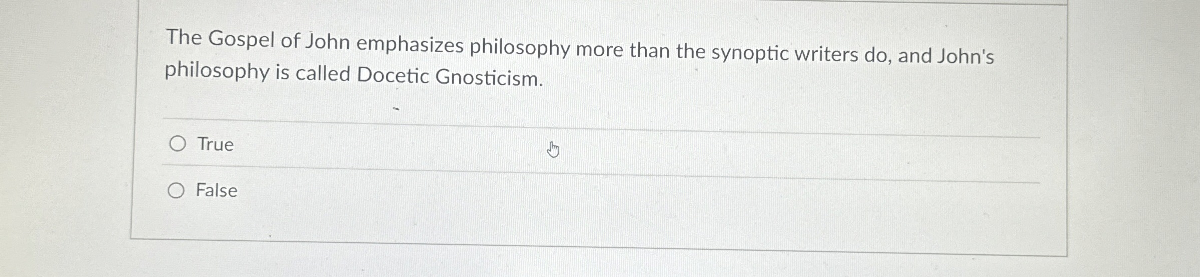 Solved The Gospel of John emphasizes philosophy more than | Chegg.com