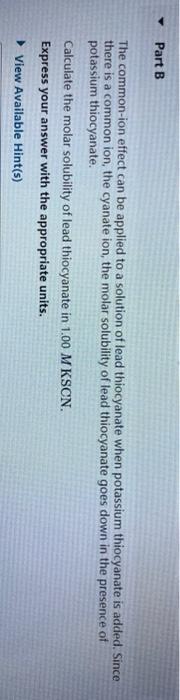 Solved Review Constants Periodic Table Lead thiocyanate. | Chegg.com