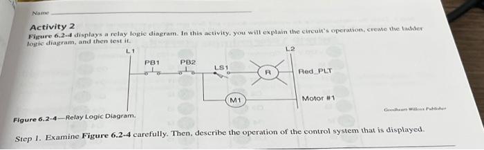 Solved Name Activity 2 Figure 6.2-4 displays a relay logic | Chegg.com