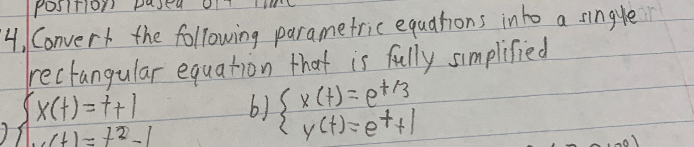 Solved Convert the following parametric equations into a | Chegg.com