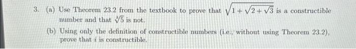 Solved 3. (a) Use Theorem 23.2 from the textbook to prove | Chegg.com
