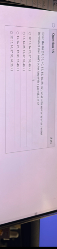Solved Question 152 ﻿ptsGiven the list | Chegg.com