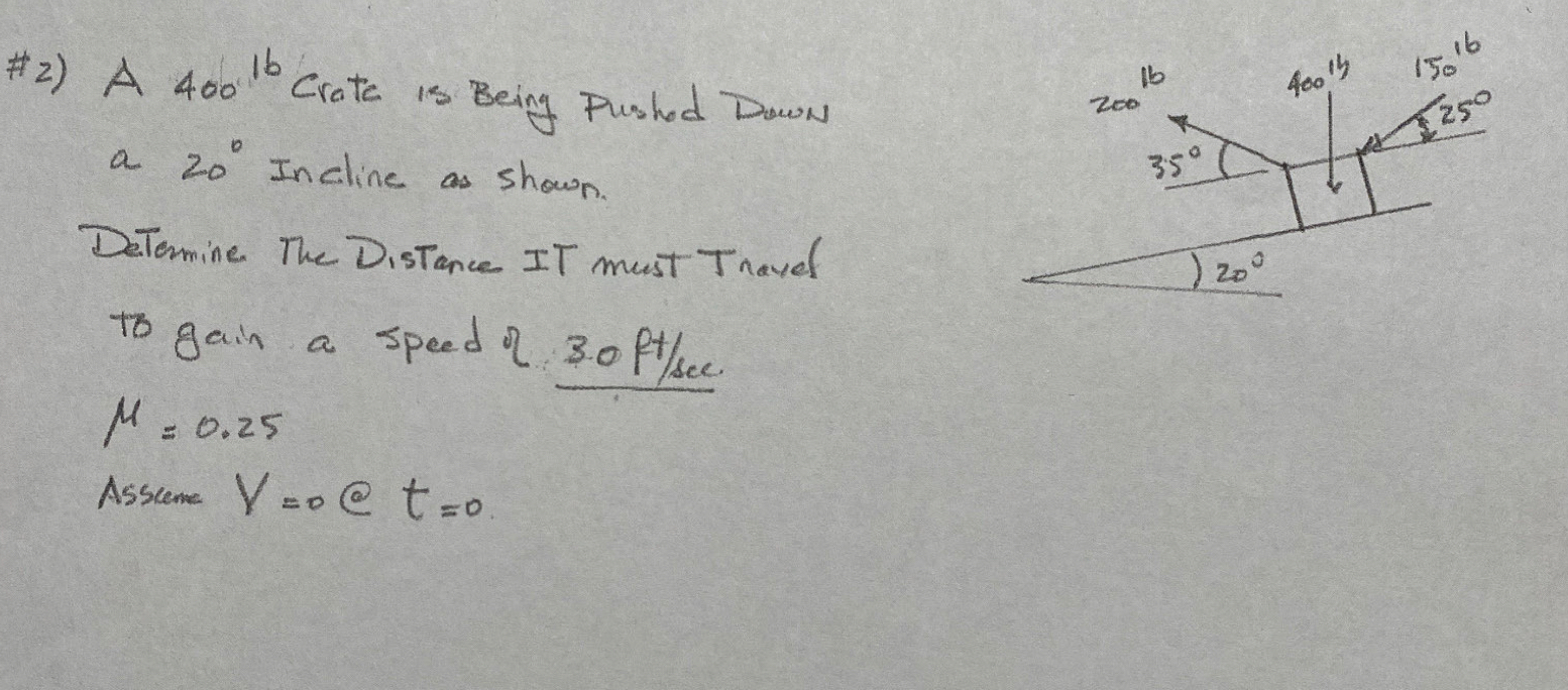 Solved Use work energy to solve this | Chegg.com