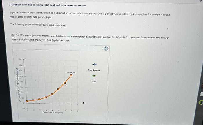 Solved 3. Profit maximization using total cost and total | Chegg.com Solved 3. Profit maximization using total cost and total | Chegg.com