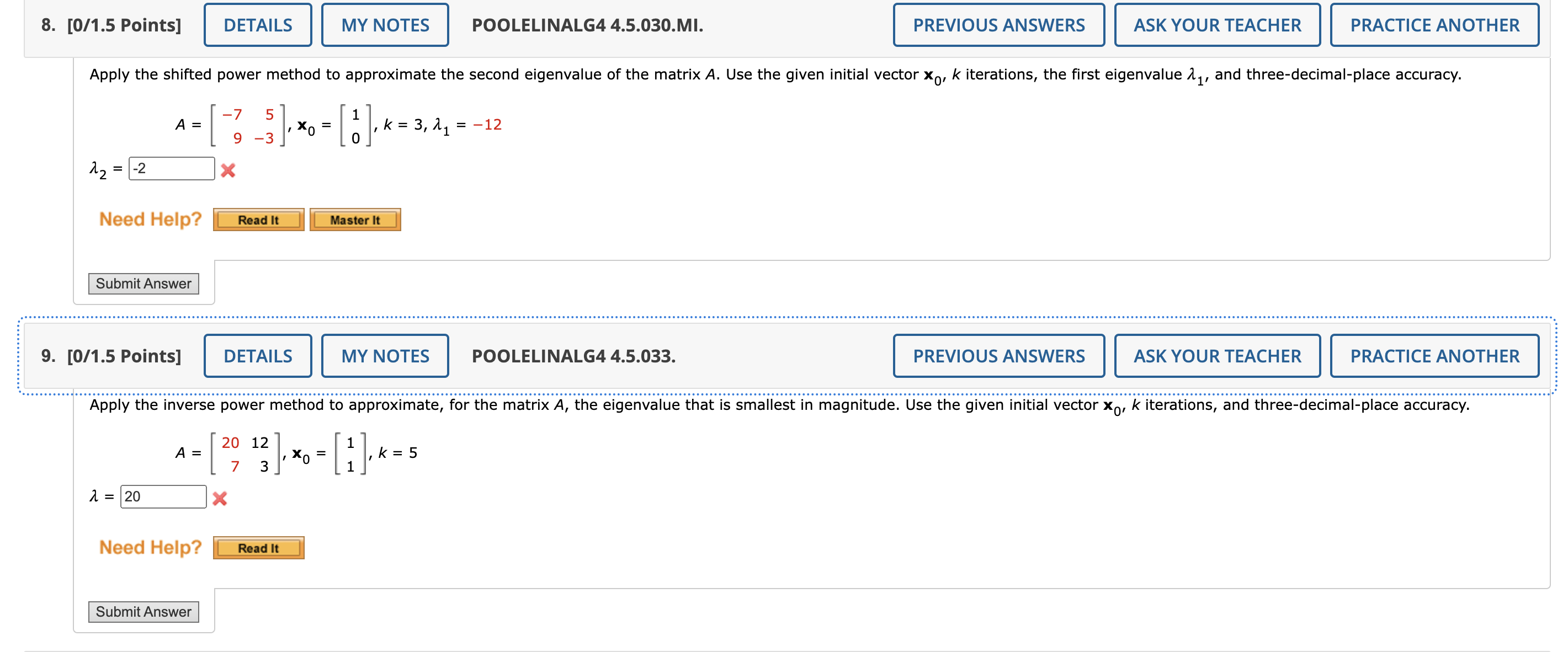 Solved A is a 3 3 ﻿matrix with eigenvectorsv1 = | Chegg.com