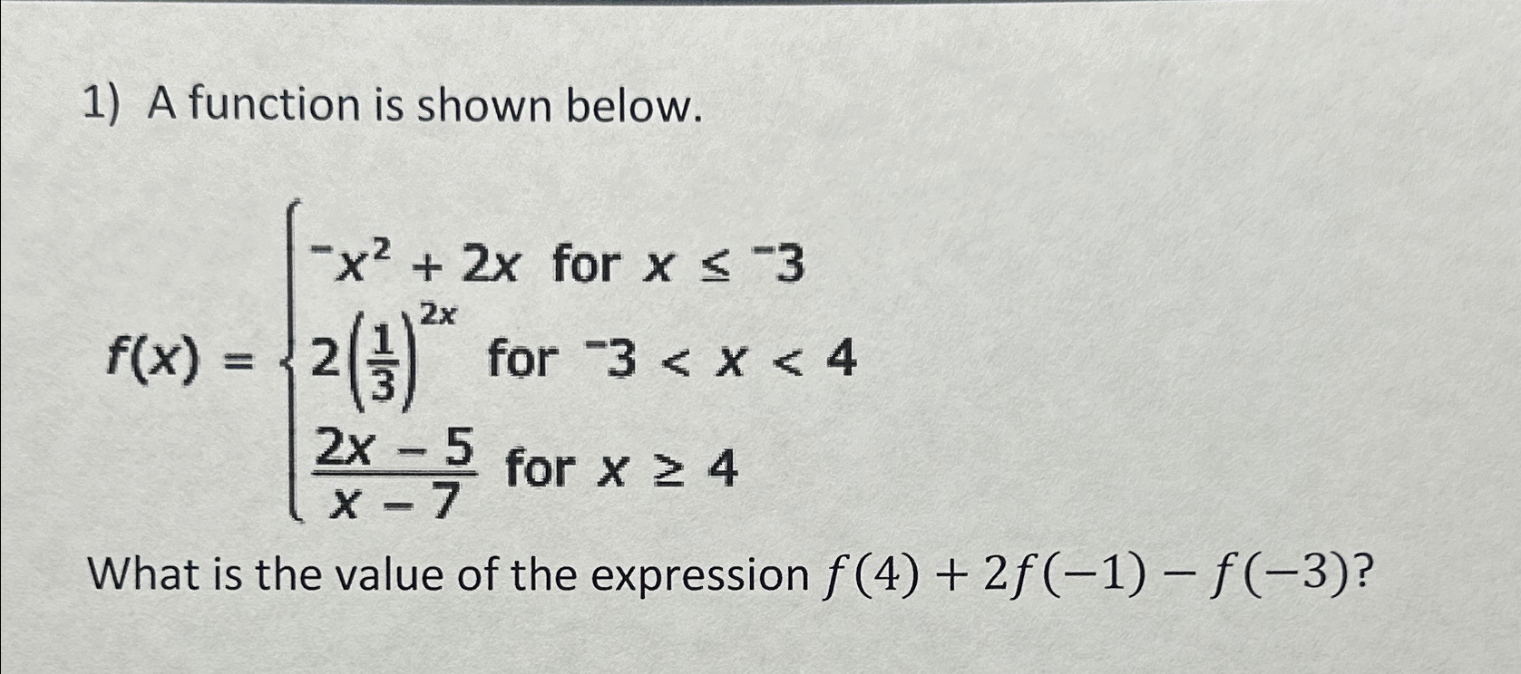 Solved A function is shown | Chegg.com