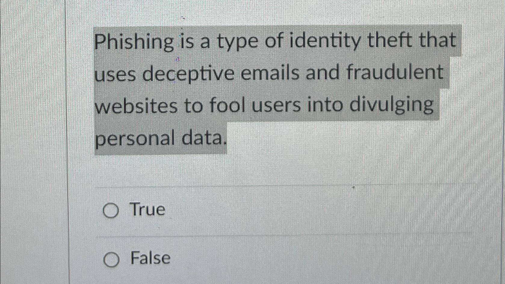 Solved Phishing is a type of identity theft that uses | Chegg.com