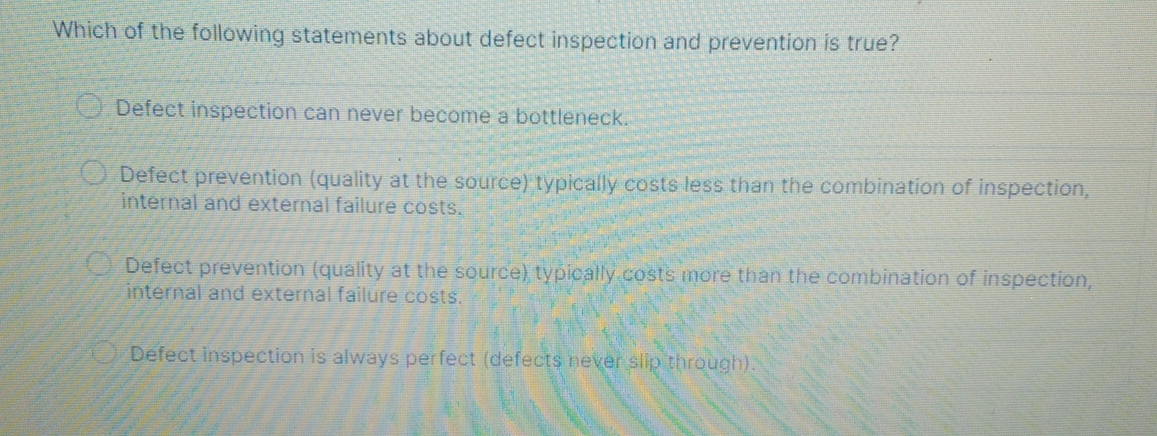 Solved Which of the following statements about defect | Chegg.com