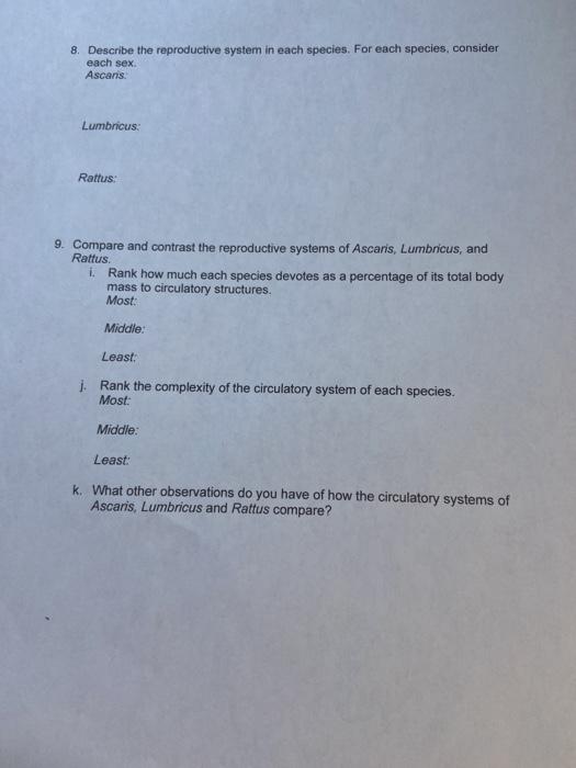 Solved 3. Compare and contrast the digestive systems of | Chegg.com