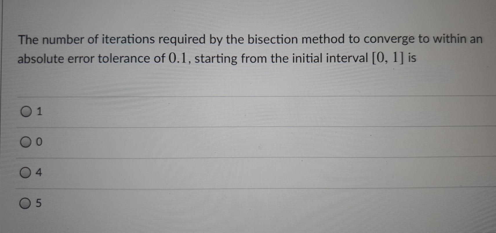 Solved The Number Of Iterations Required By The Bisection