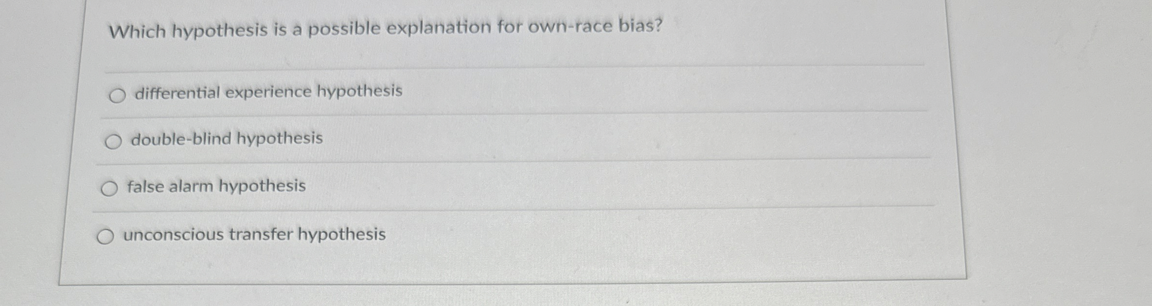 Solved Which hypothesis is a possible explanation for | Chegg.com