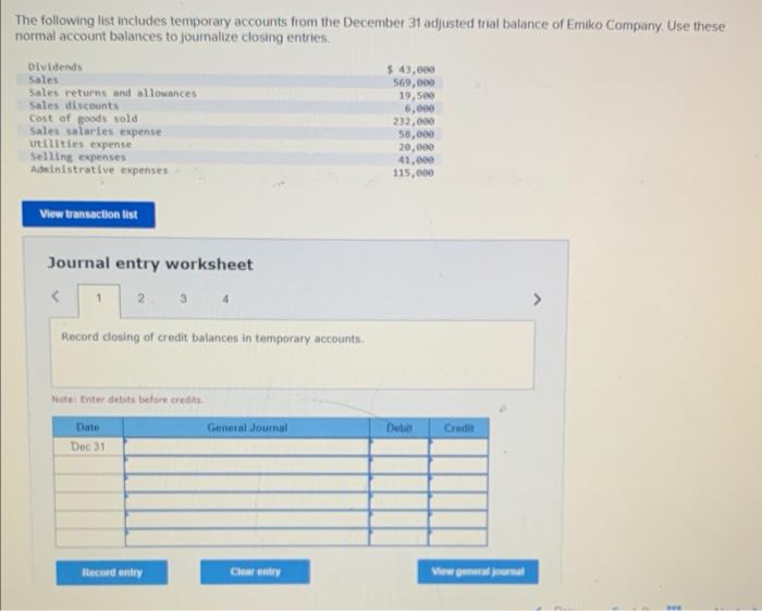 Solved The following list includes temporary accounts from | Chegg.com