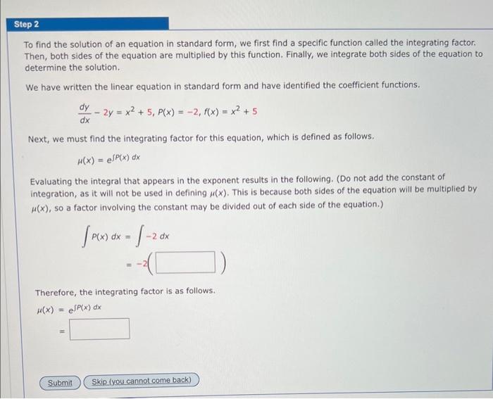 Solved To find the solution of an equation in standard form, | Chegg.com