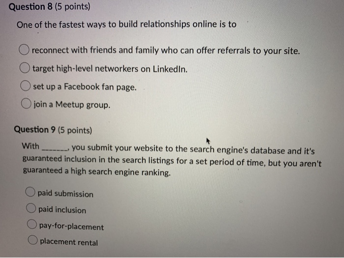 Solved Question 8 (5 points) One of the fastest ways to | Chegg.com