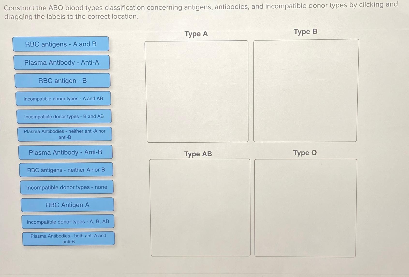 Solved Construct the ABO blood types classification | Chegg.com