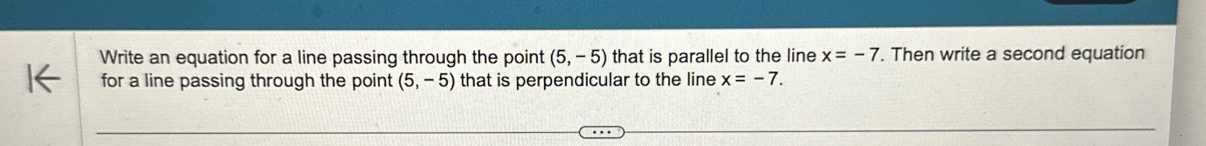 Solved Write an equation for a line passing through the | Chegg.com