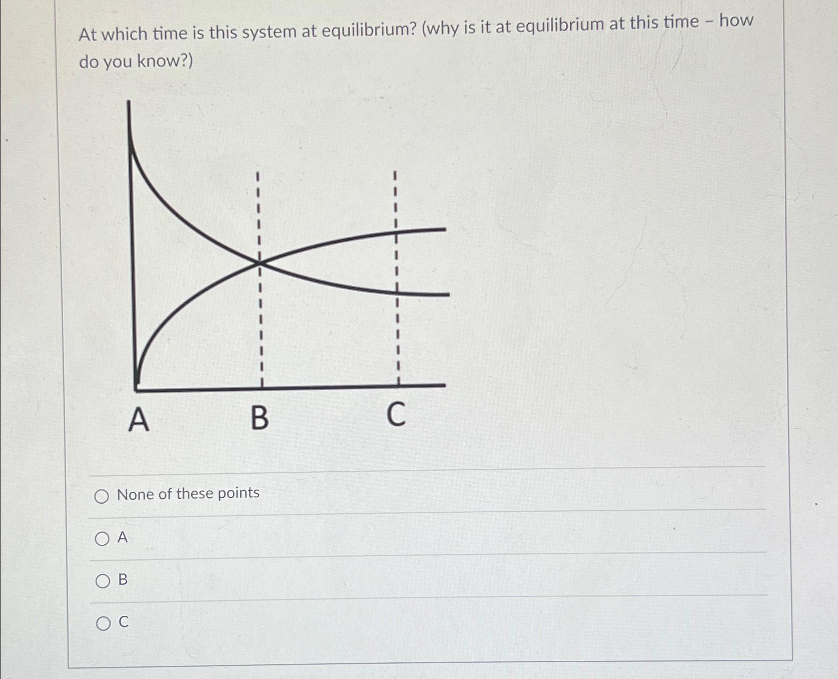 Solved At which time is this system at equilibrium? (why is | Chegg.com