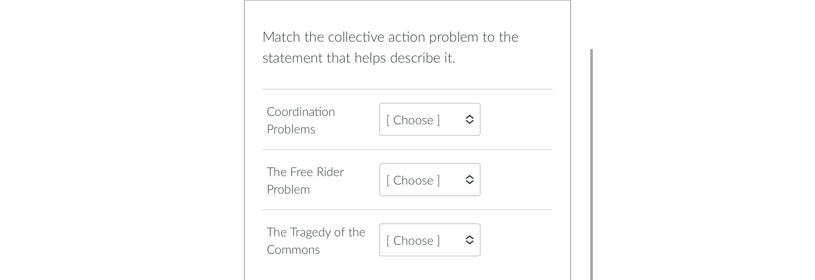 Solved Match the collective action problem to the statement | Chegg.com