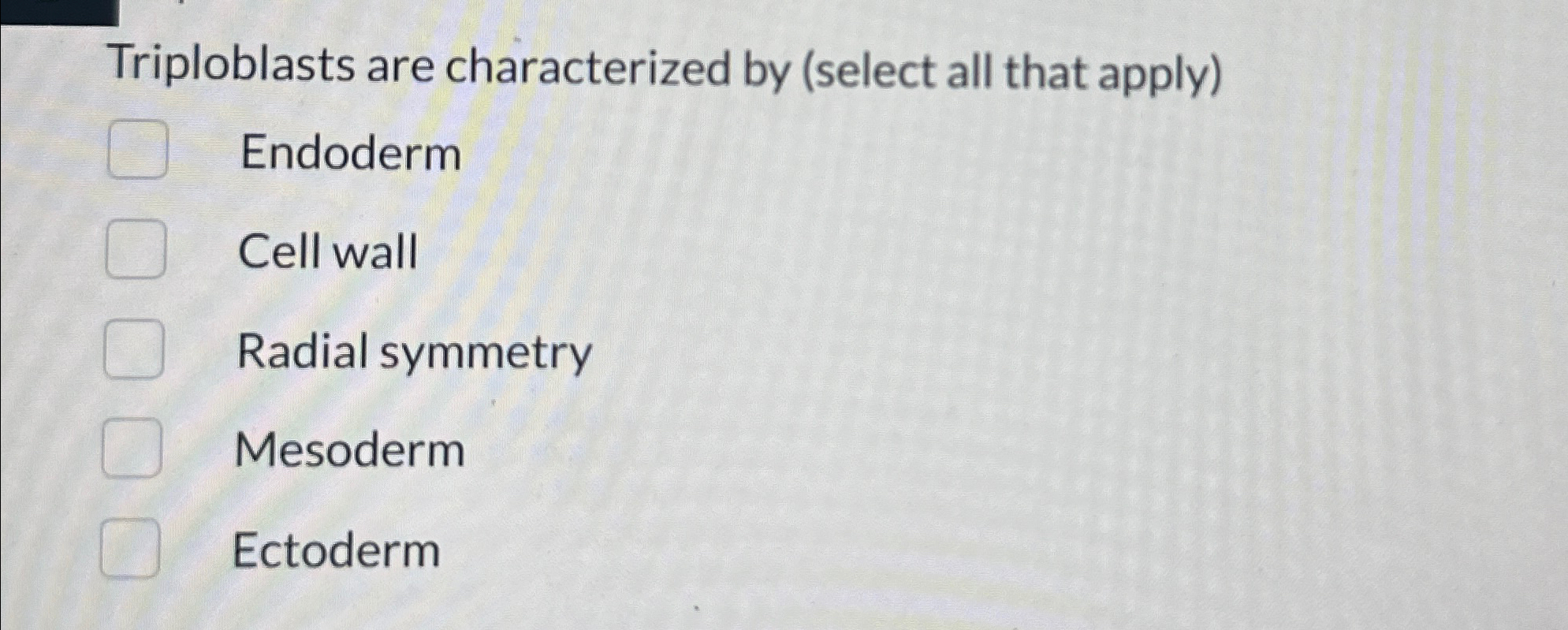 Solved Triploblasts are characterized by (select all that | Chegg.com