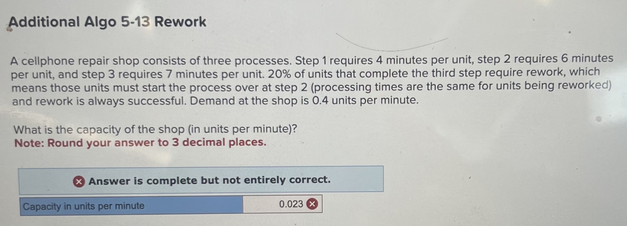 Solved Additional Algo 5-7 ﻿Flow-Dependent Processing TimesA | Chegg.com
